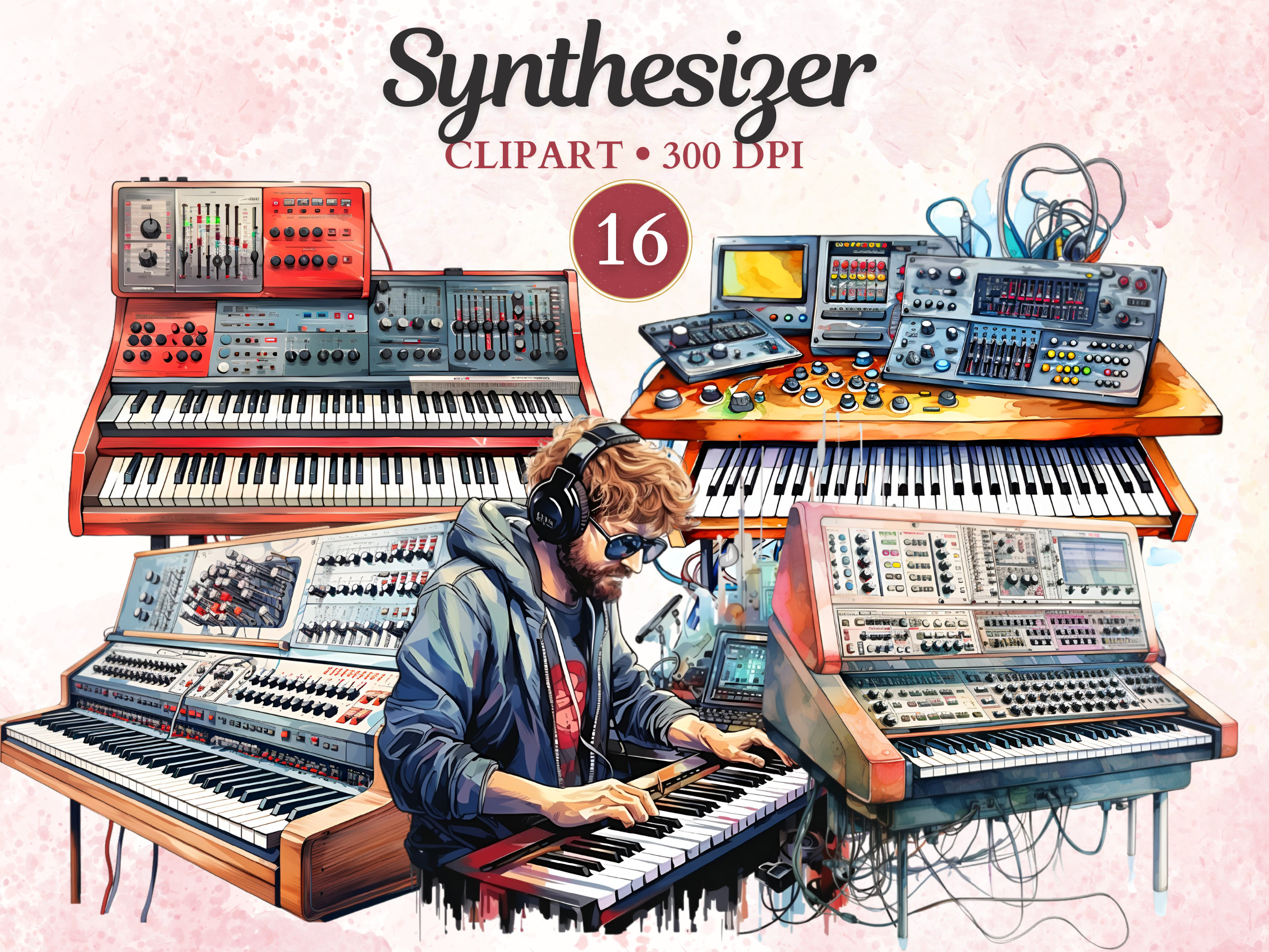 Synthesizer Clipart, Synthesizer Png, Audio, Sound, DJ, Recording ...