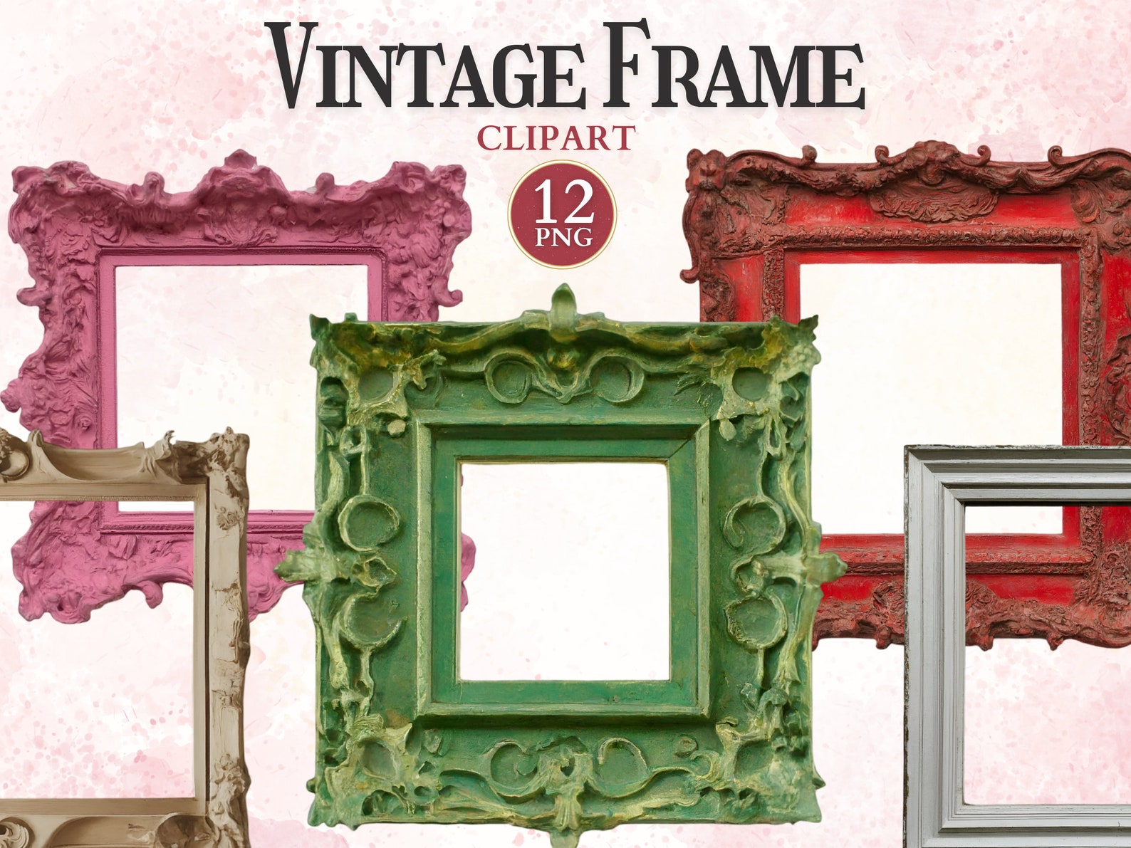 Vintage Frame Clipart, Old Antique Printable Frames Png, Ornate Picture ...