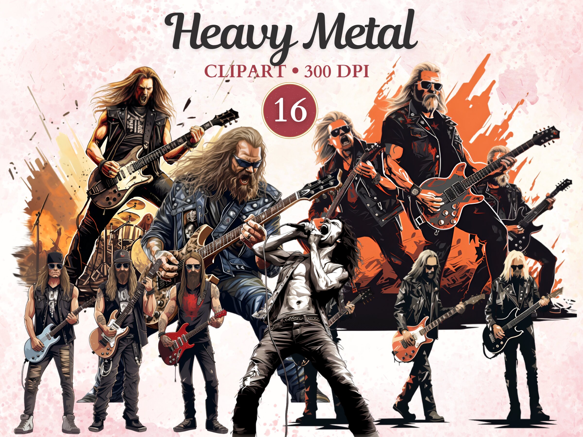 Heavy Metal Clipart, Rock Band, Band Png, Rockstar, Guitarist, Musician ...