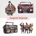 Boombox Clipart, Boombox Png, Radio Png, 80s, 60s Theme Party, Retro ...