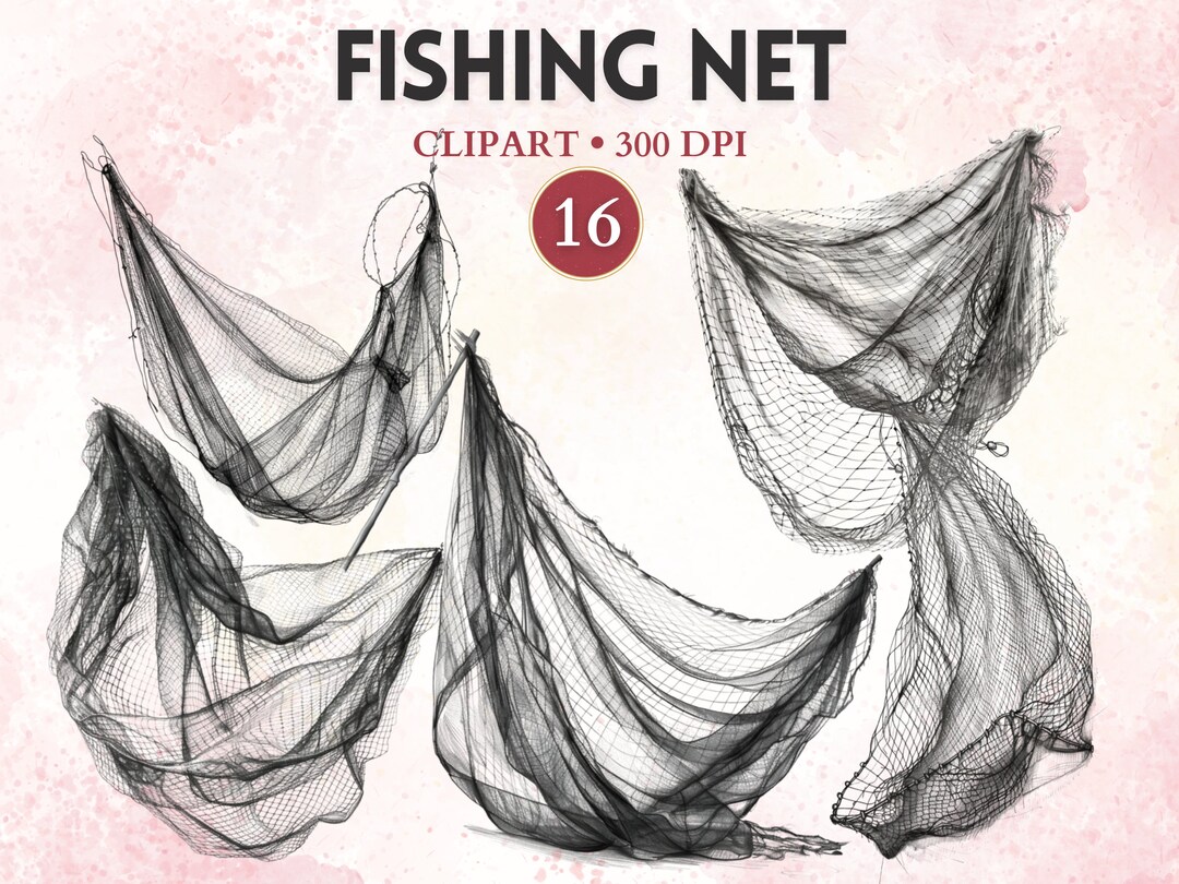 Fishing Net Clipart, Fishing Watercolor, Fisherman Clipart, Sport ...