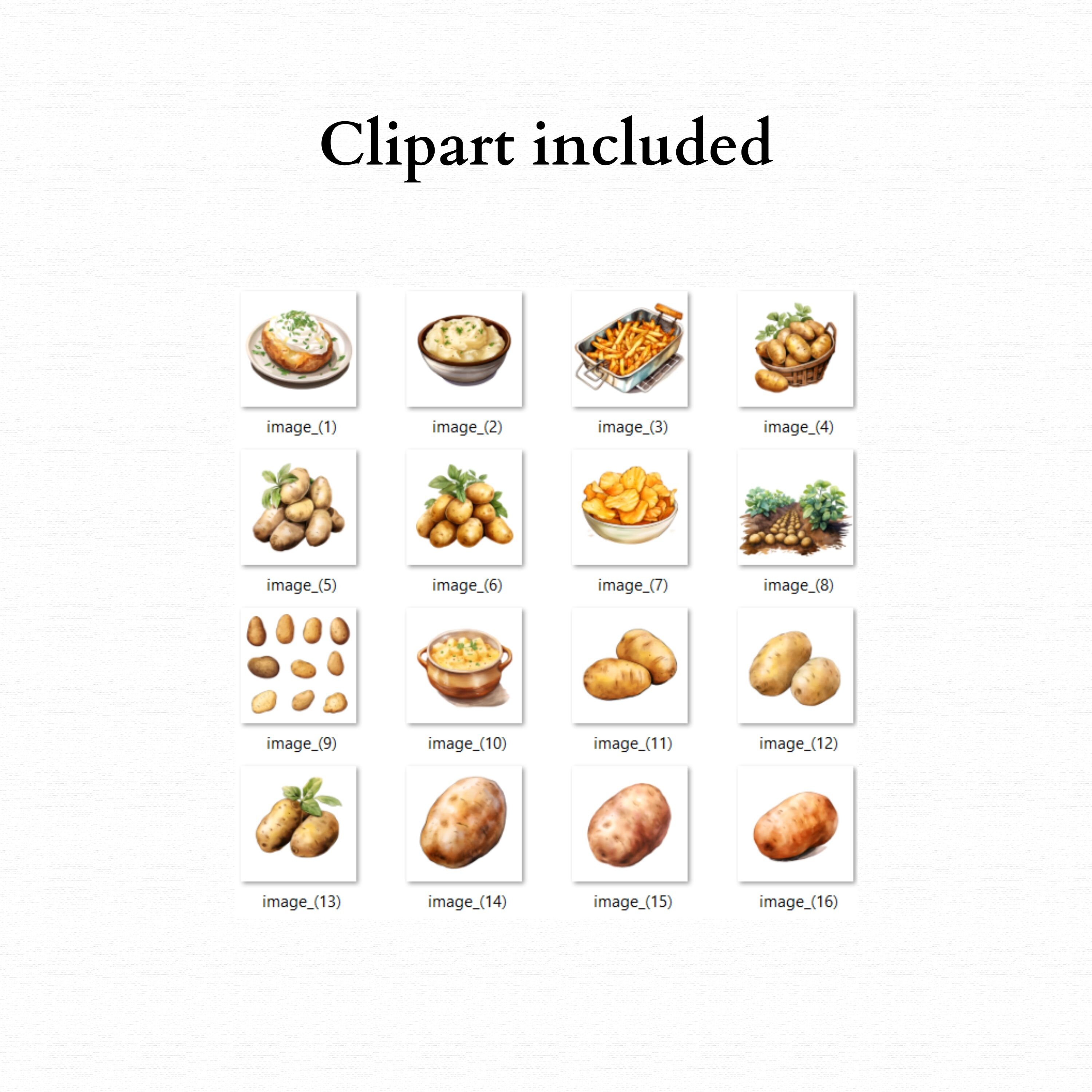 Potato Clipart Watercolor Vegetables Png Healthy Food - Etsy