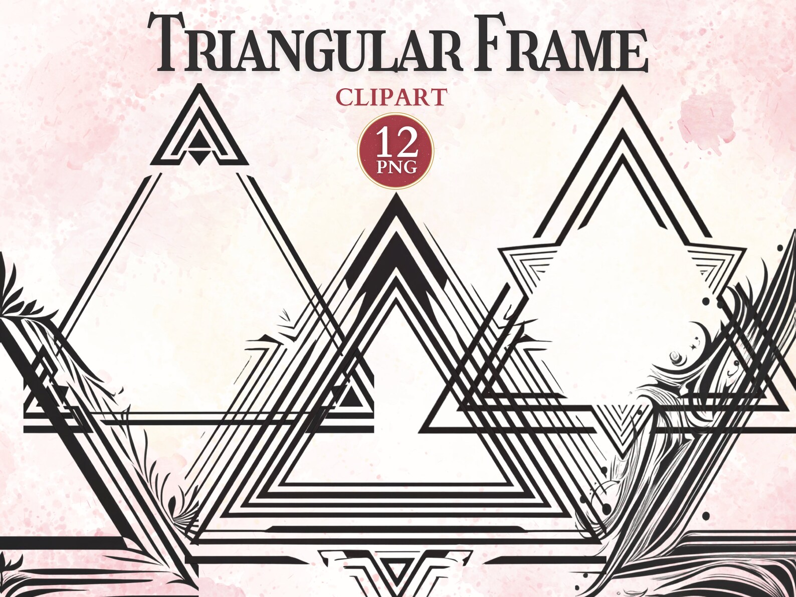 Triangle Frame Clipart, Printable Photo Frame Png, Ornate Picture ...