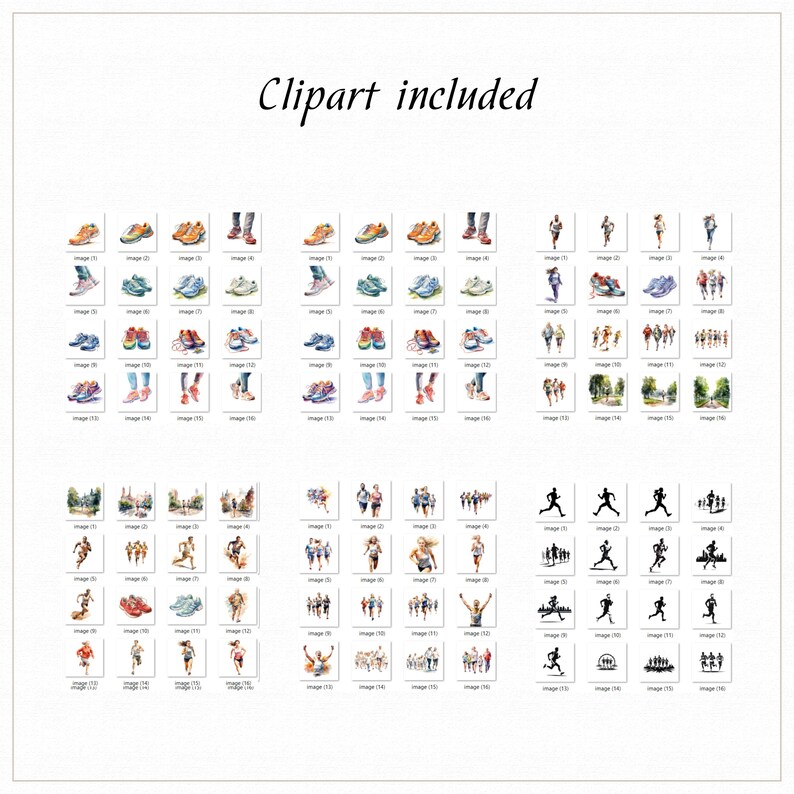 Running Clipart Bundle, Running Png, Runner Clipart, Athletics, Jogging ...