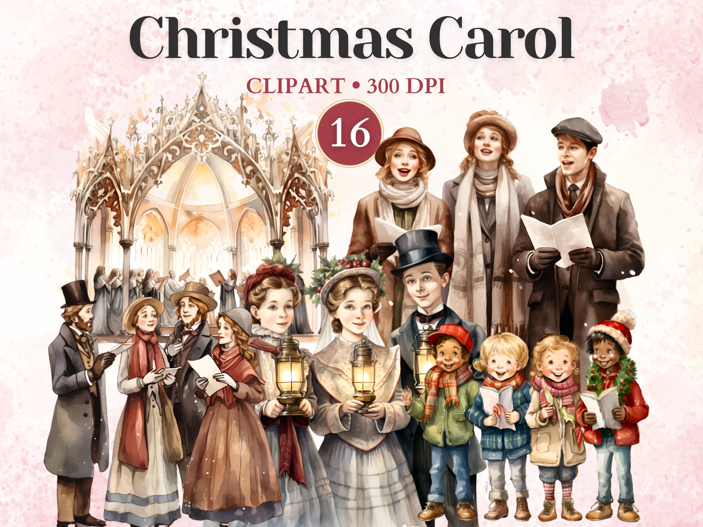 Christmas Carol Clipart, Christmas Clipart, Spirit, Music, Choir, Carol Singers, Merry Xmas Png ...