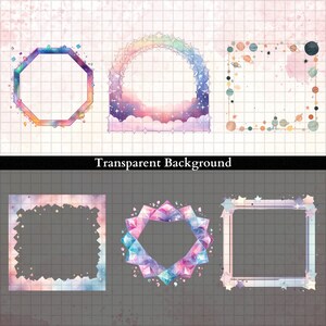 Galaxy Frame Clipart, Watercolor, Border Clipart, Space, Universe, Png ...