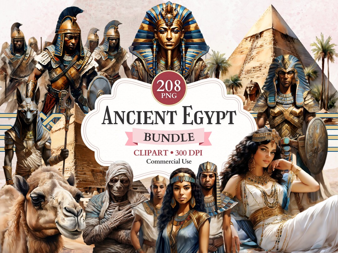 Ancient Egypt Clipart Bundle, Pharaoh Clipart, Cleopatra Image ...