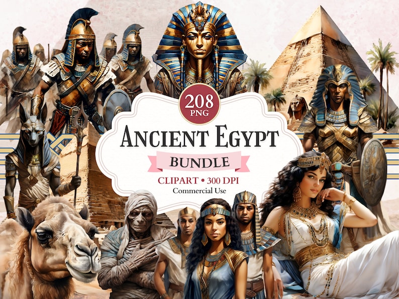Ancient Egypt Clipart Bundle, Pharaoh Clipart, Cleopatra Image ...