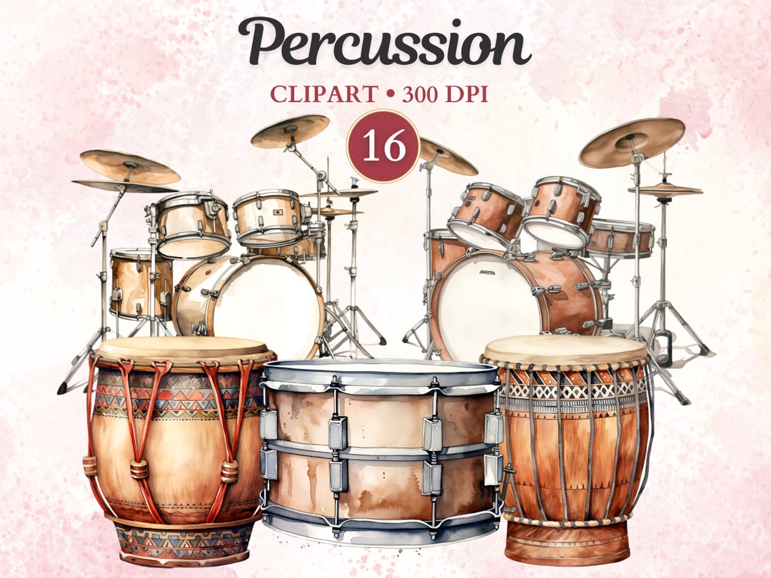 Percussion Instrument Clipart, Drum Set, Drum Vector, Drumsticks, Band ...