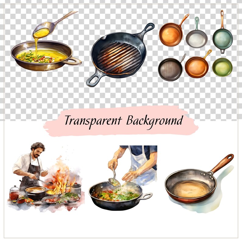 Pan Clipart, Cooking Pan, Pots and Pans, Frying Pan, Chef, Cooking ...