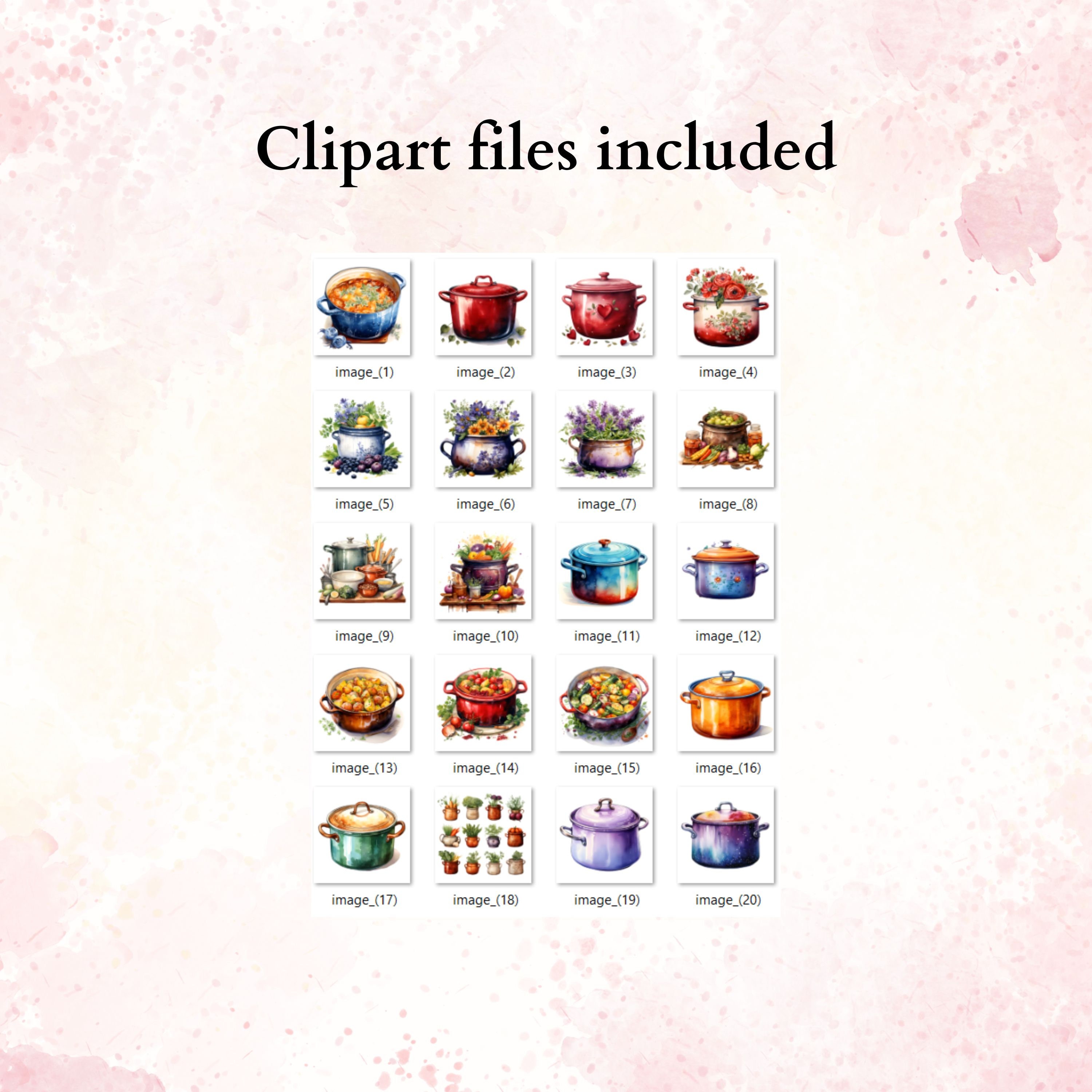 Kitchen Pot Clipart, Cooking Tools Clipart, Kitchen Utensils, Chef ...
