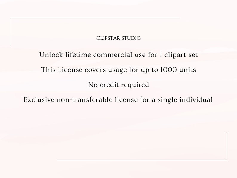 1 Single Clipart Set Commercial License, One-time Commercial Use ...