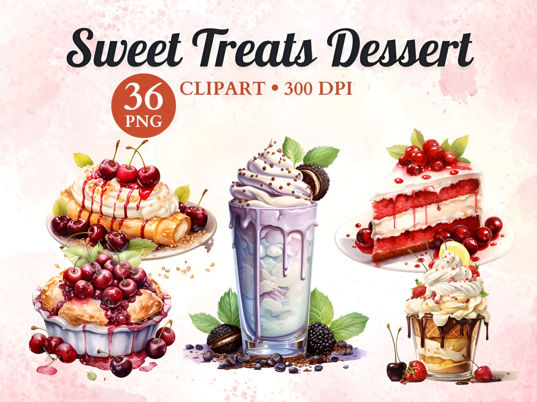 Sweet Treats Dessert Clipart Tasty Desserts Dessert Clipart - Etsy