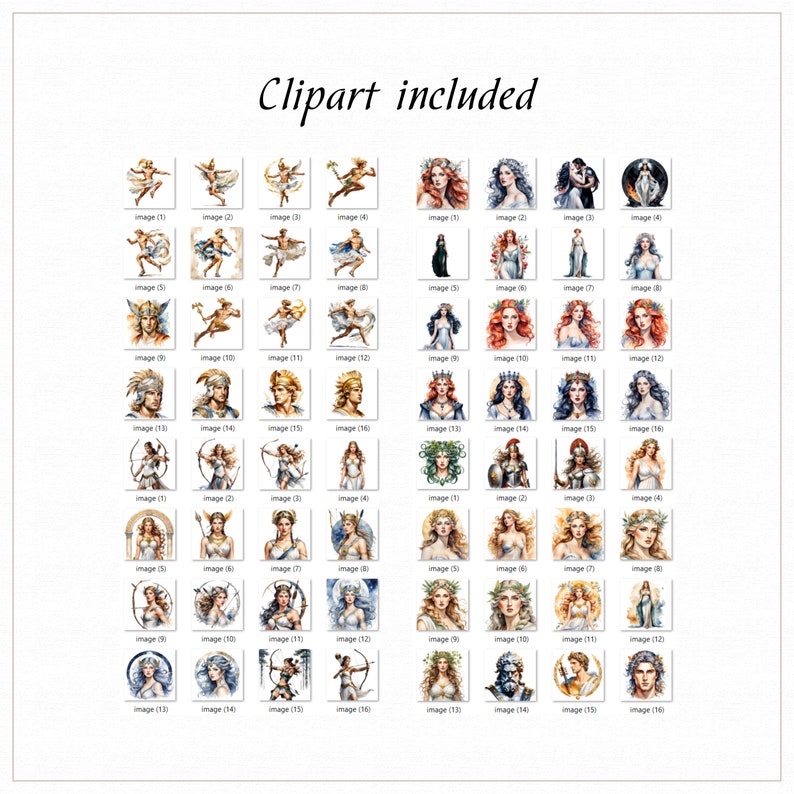 Greek Gods Clipart Bundle, Whimsical Wonder, Mythical Creatures ...
