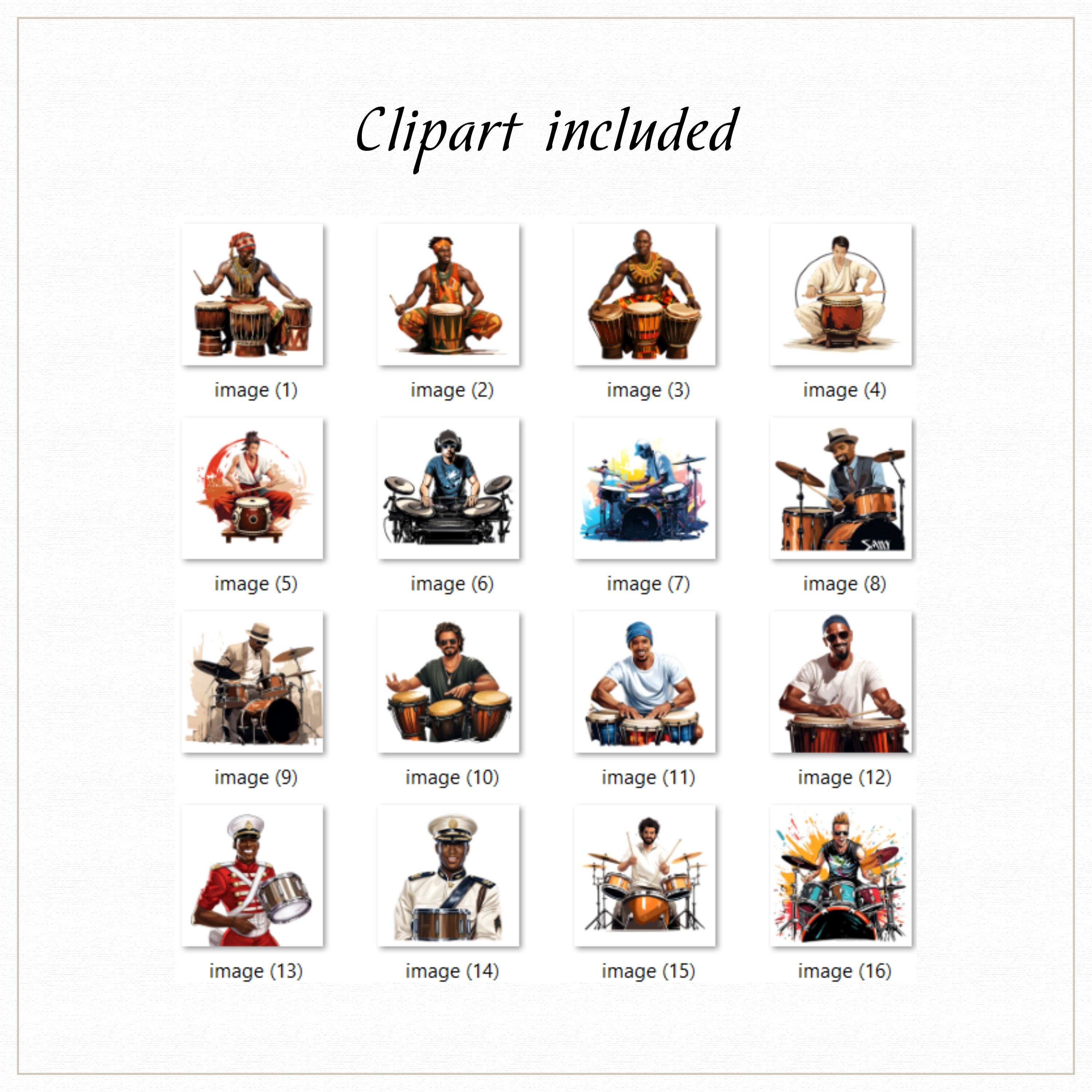 Drummer Clipart, Drummer Png, Drum Set, Drum Vector, Drumsticks, Band ...