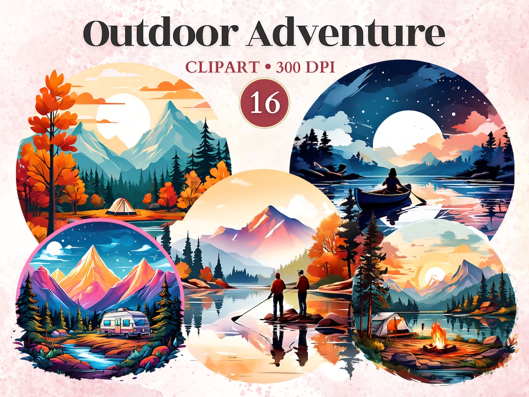 Outdoor Adventure Clipart, Adventure Icons, Trail Vector Art, Travel ...