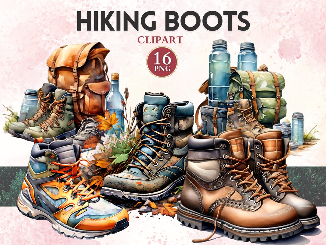 Hiking Boots Clipart, Hiker Png, Hiking Clipart, Explore Png, Travel ...