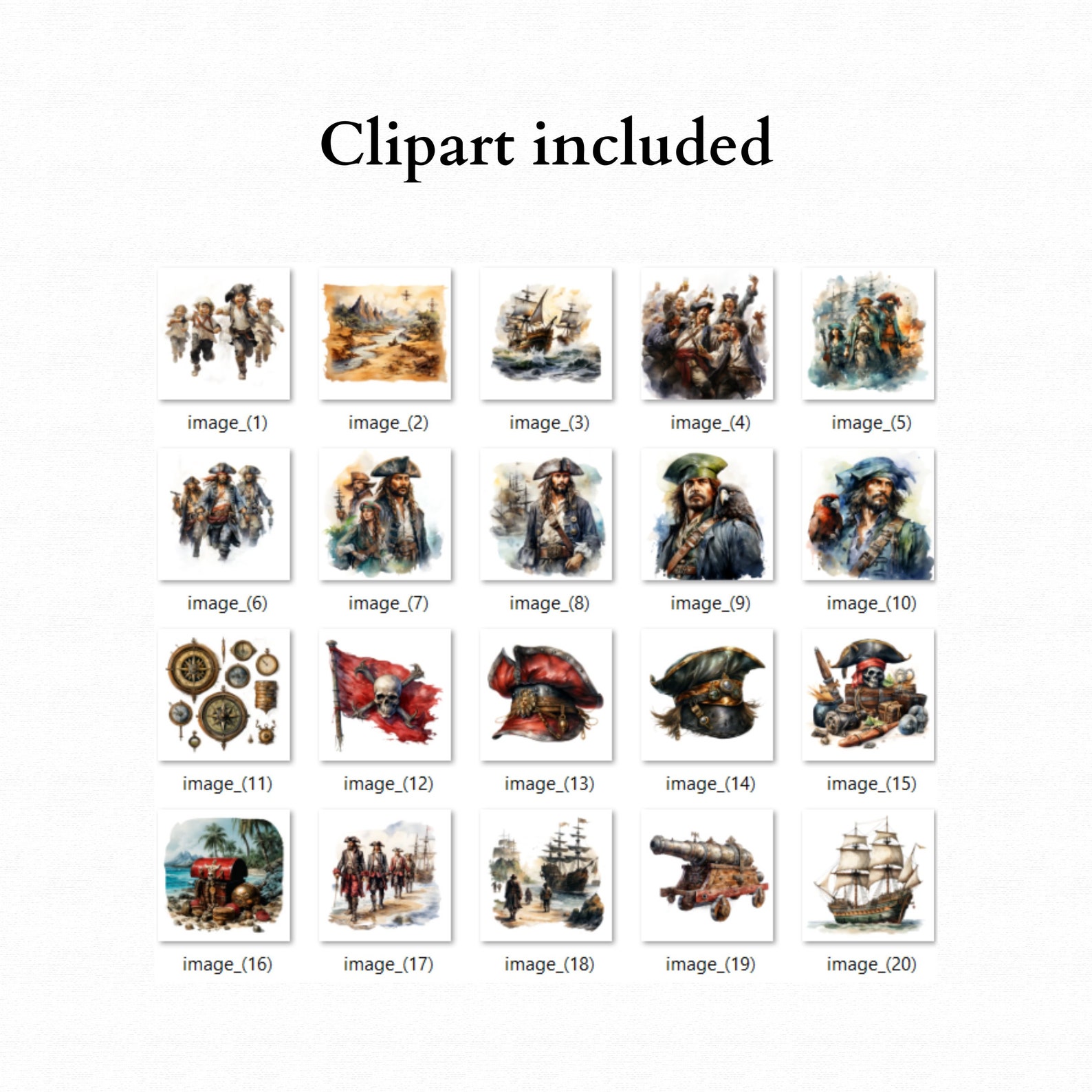 Pirate Party Clipart, Pirates Clipart, Watercolor, Party, Birthday ...