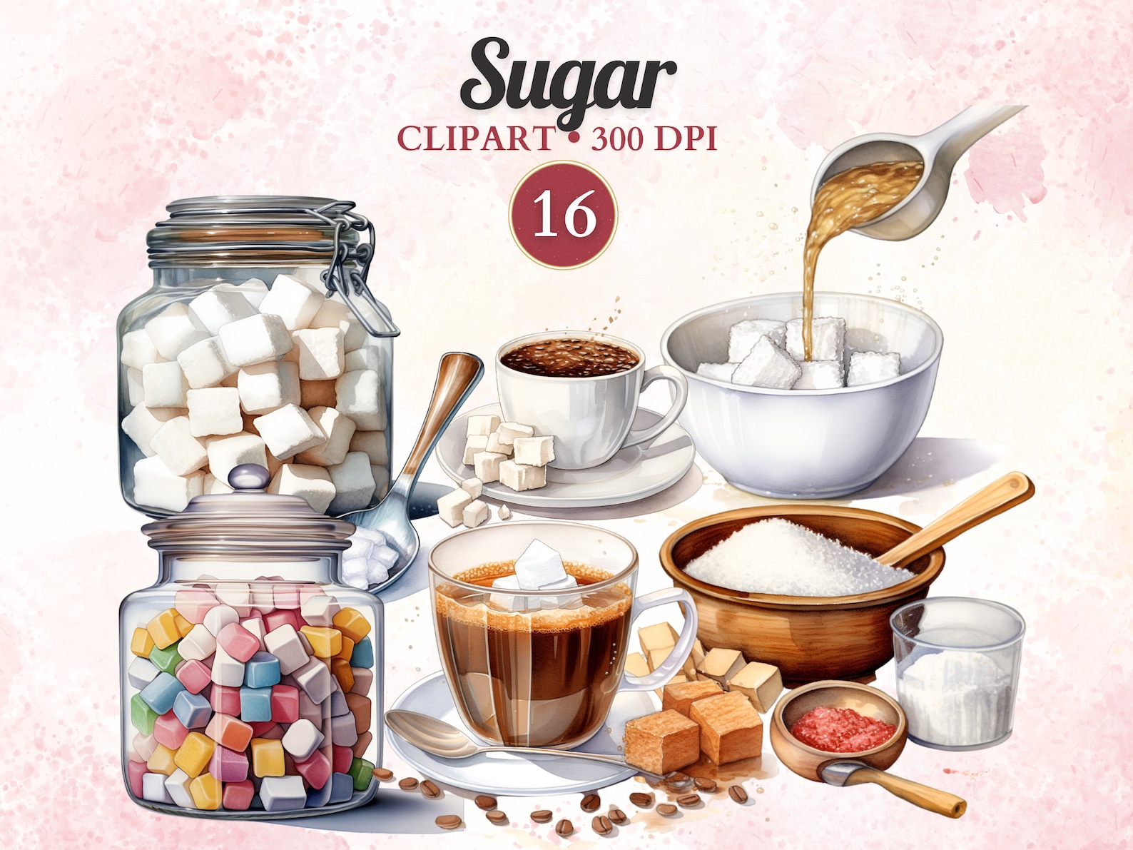 Sugar Clipart, Sugar Png, Sweet Clipart, Dessert Clipart, Condiment ...