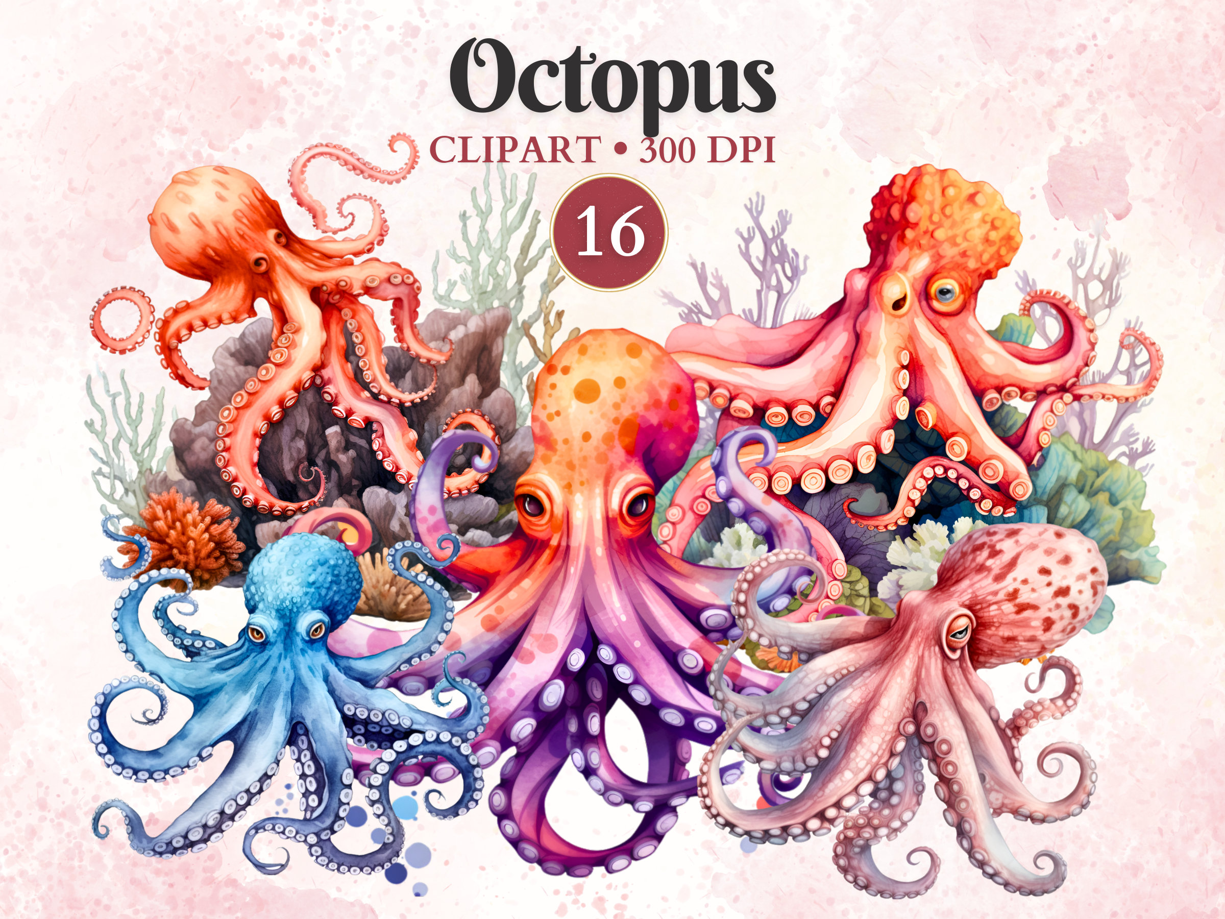 Octopus Clipart, Octopus Png, Fish Clipart, Fish Silhouette, Fish ...