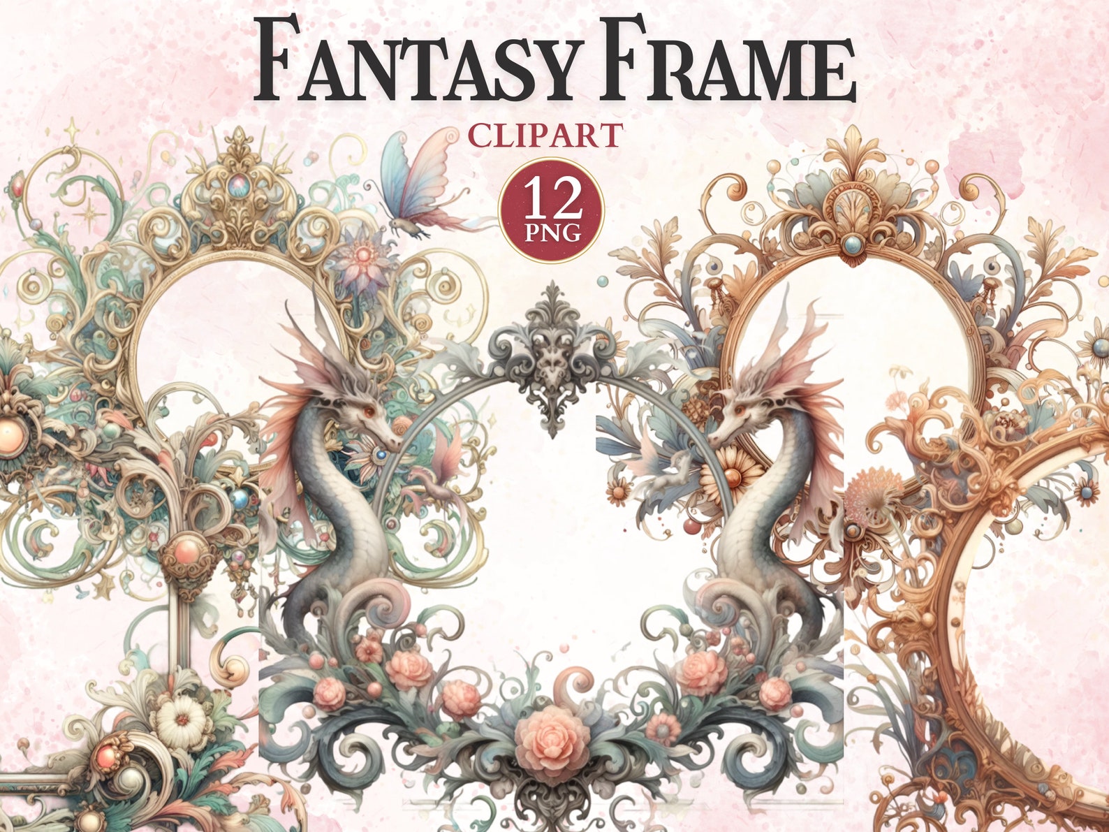 Fantasy Frame Clipart, Whimsical Png, Old Antique Printable Frames Png ...