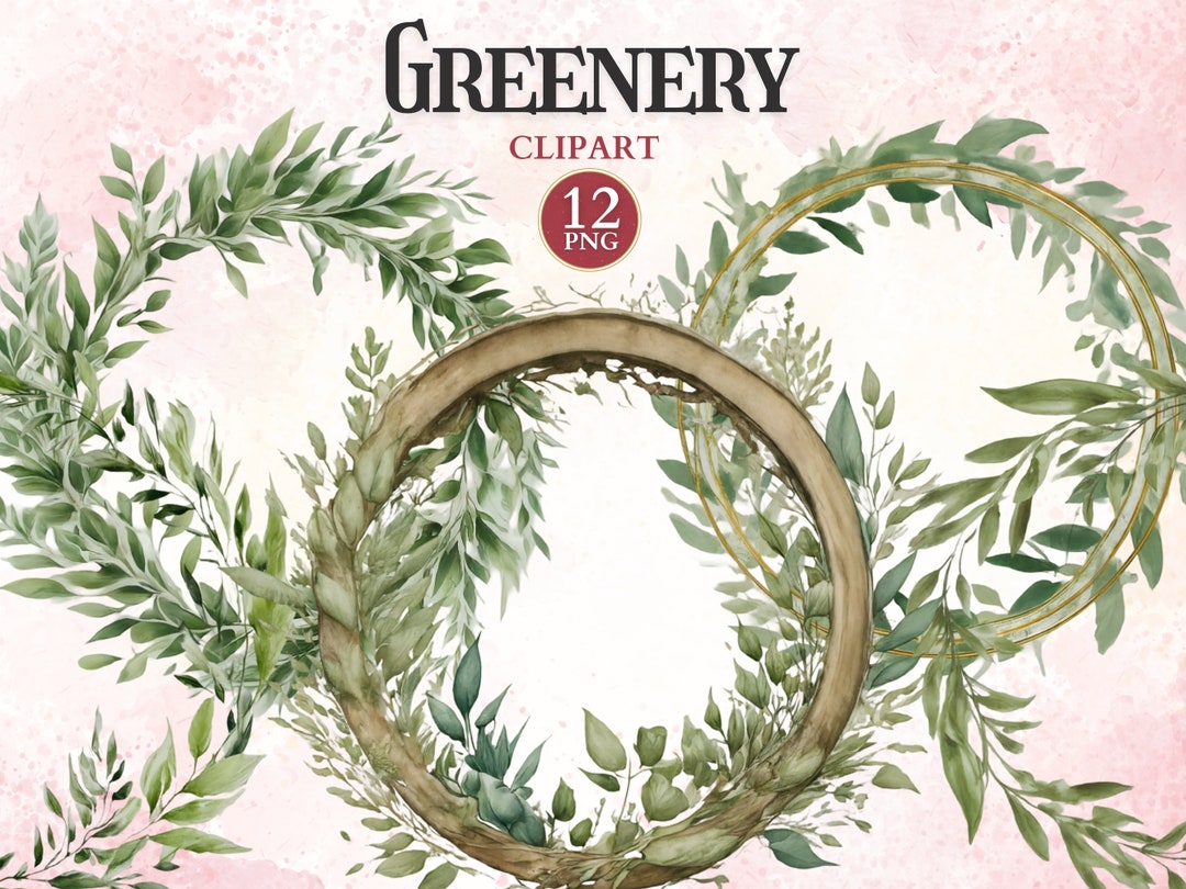 Greenery Frame Clipart, Botanical Leaves Border, Printable Photo Frame ...