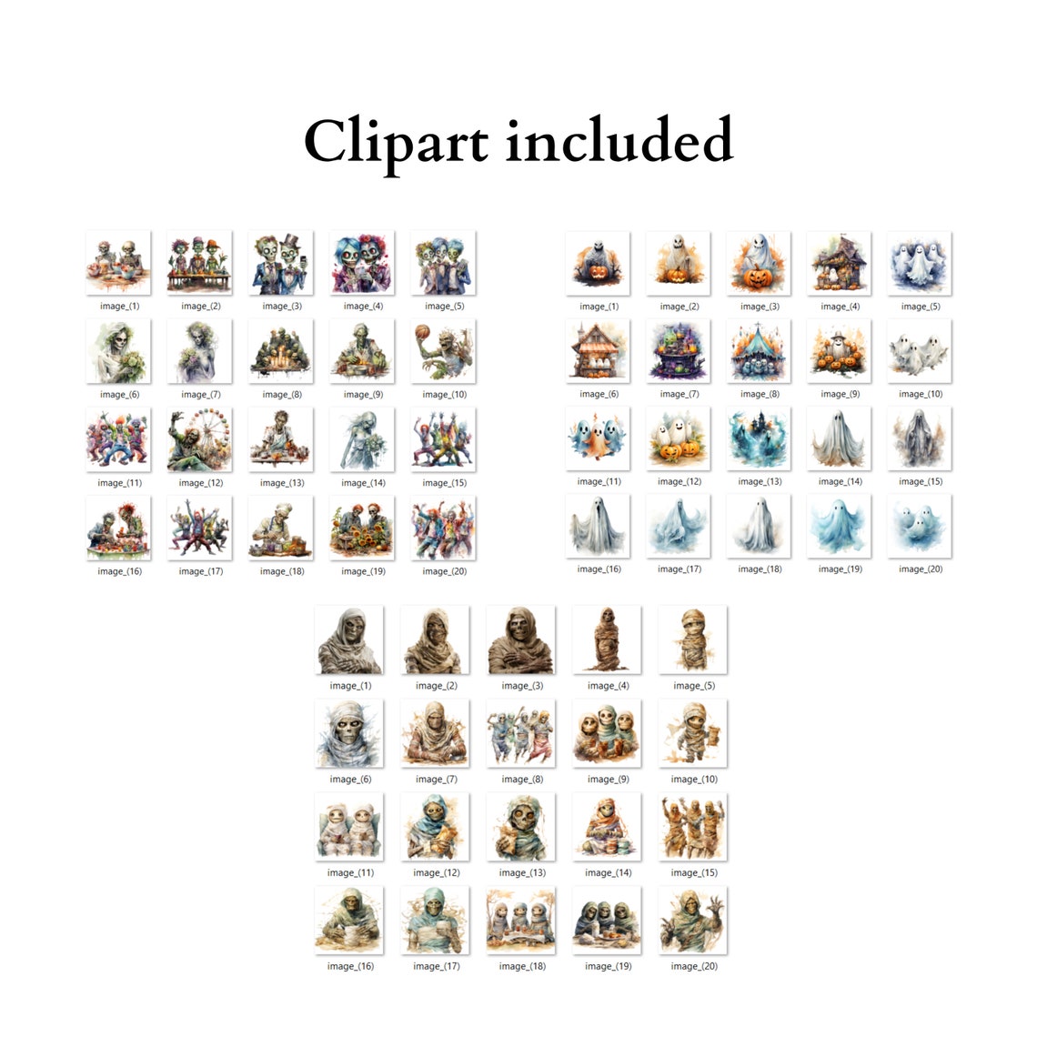 Halloween Characters Clipart Bundle Scary Clipart Halloween - Etsy