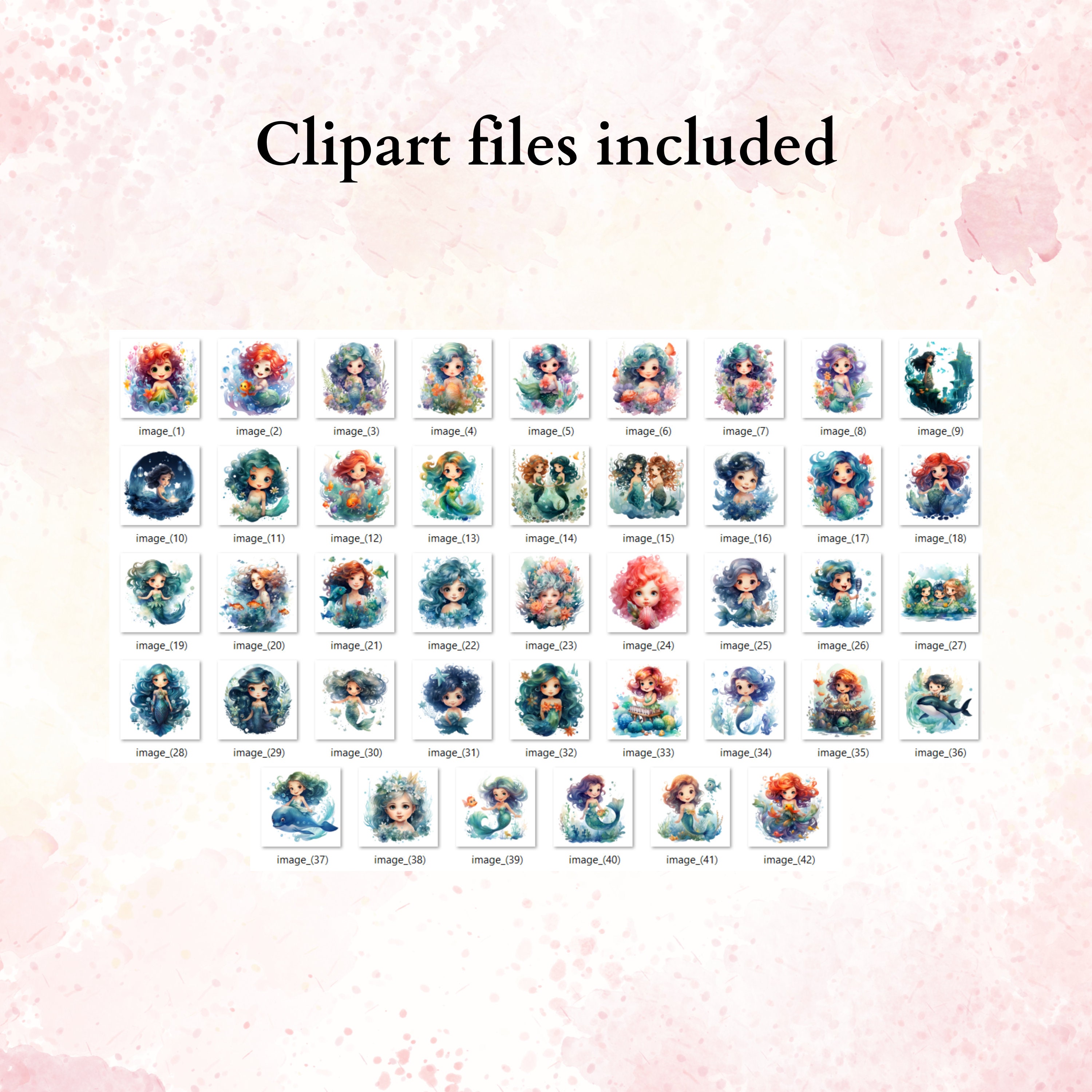 Mermaids Clipart Bundle Mermaid Fantasy Clipart Underwater - Etsy