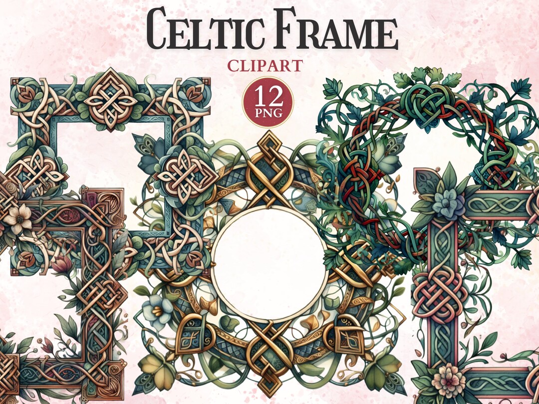 Celtic Frame Clipart, Antique Printable Frames Png to Ornate Picture ...