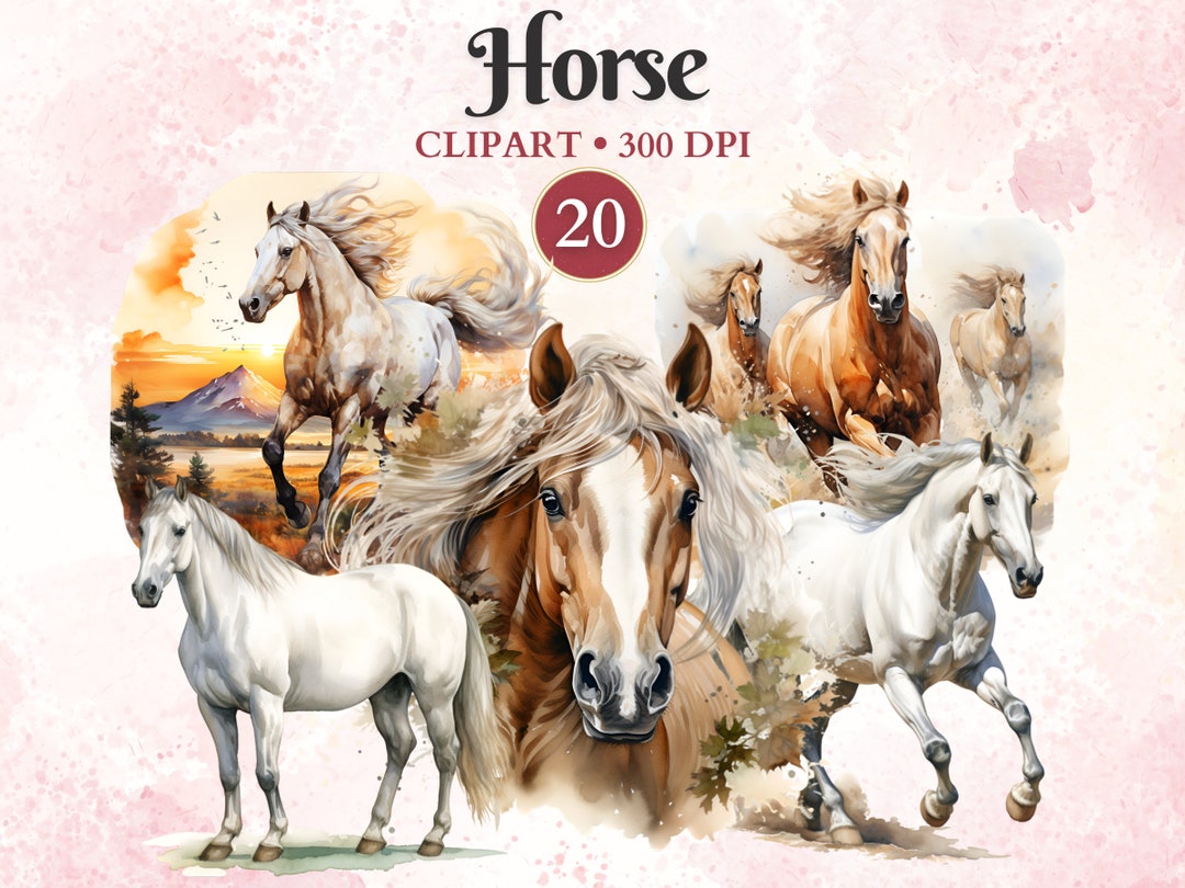 Horse Clipart, Horse Png, Watercolor Png, Farm Animals Clipart ...