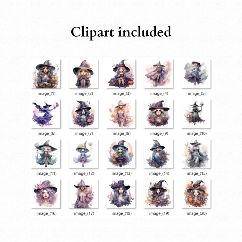 Pastel Witch Clipart, Halloween Clipart, Whimsical, Witches, Pumpkin ...