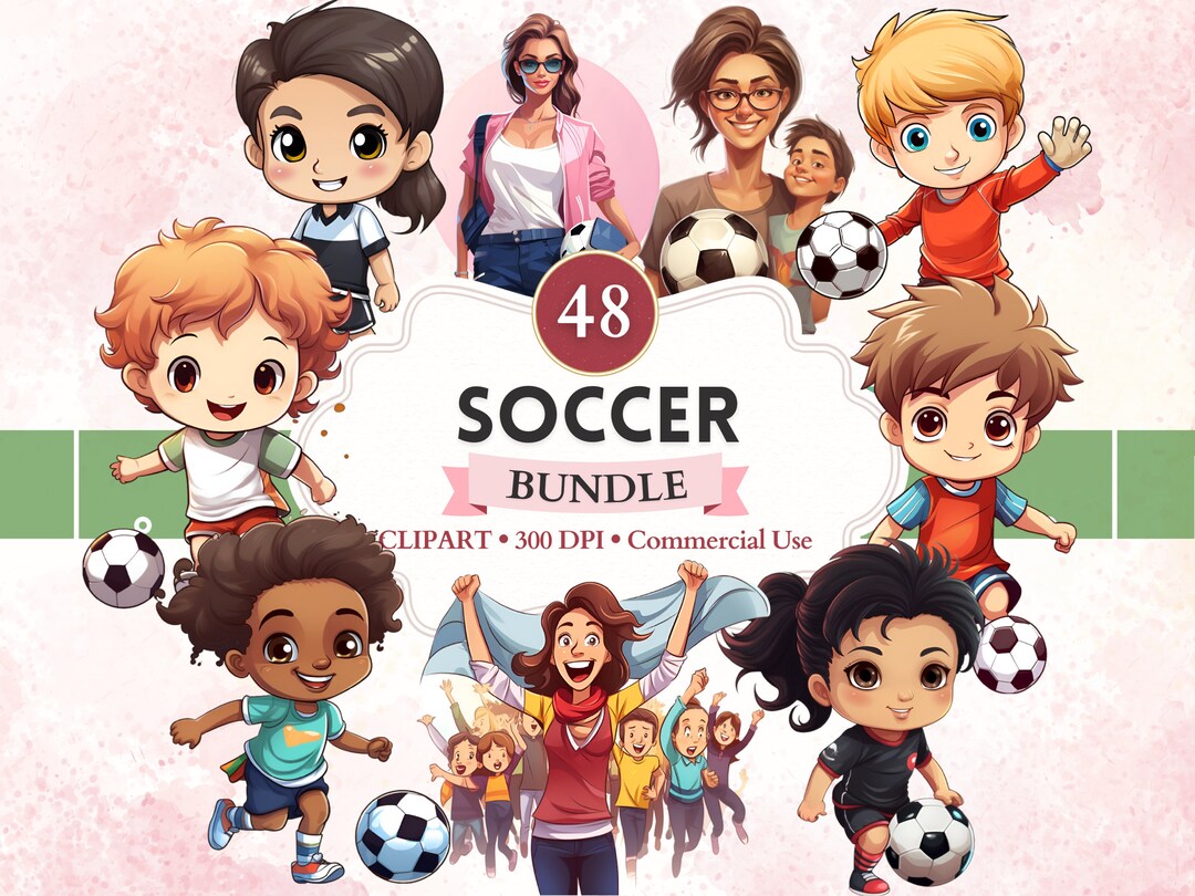 Soccer Clipart Bundle, Soccer Png, Football Clipart, Football Vector ...