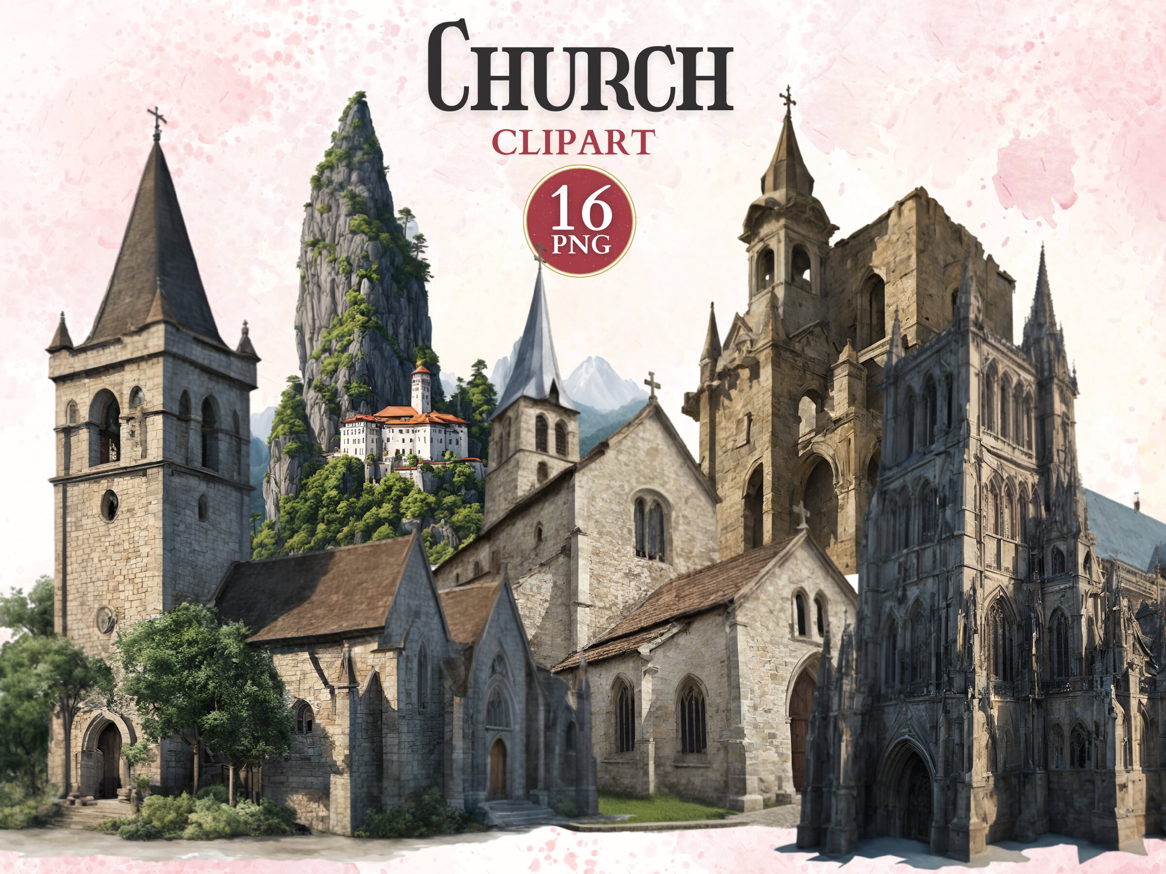 Church Clipart, Church Png, Medieval Village Clipart, Medieval Image ...