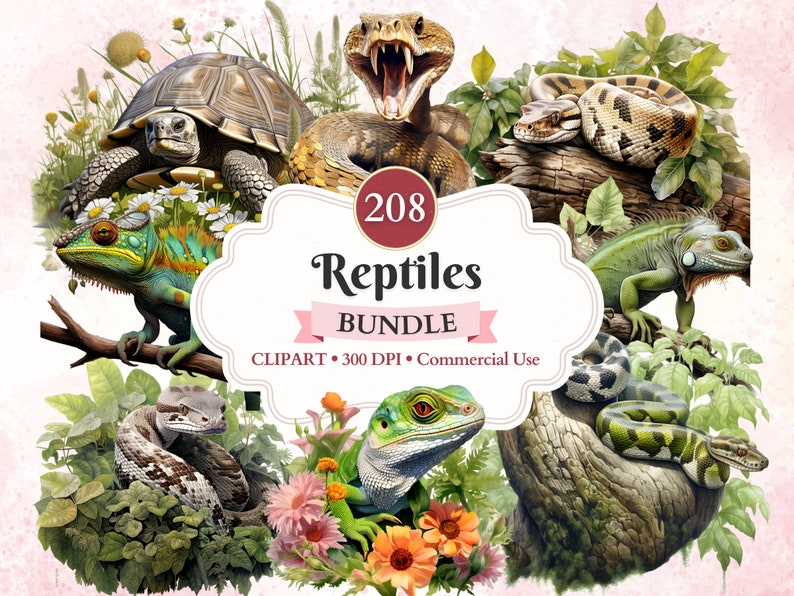 Reptiles Clipart Bundle, Snake Clipart, Snake Png, Serpent Silhouette ...