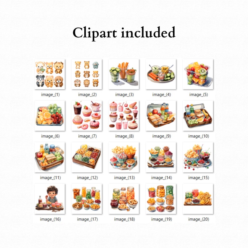 Kids Snacks Clipart, School Food Clipart, Child Food, Back to School ...