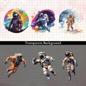 Astronauts Clipart Bundle, Spaceman, Outer Space, Galaxy Clipart ...