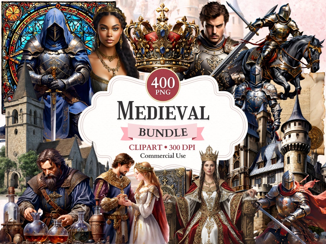 Medieval Clipart Bundle, Armor Png, Knight Clipart, King Png, Castle ...