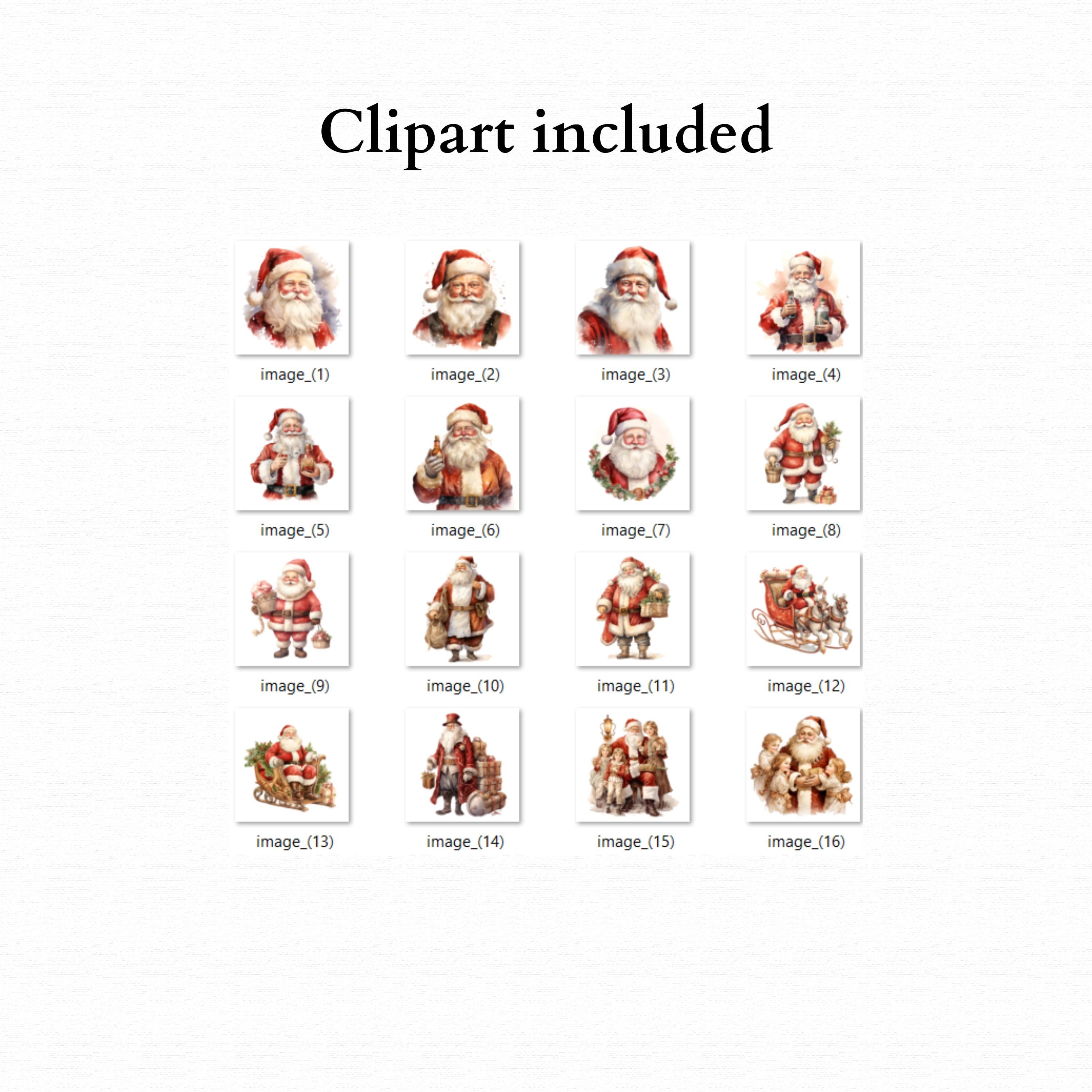 Vintage Santa Claus Clipart, Santa Claus Png, Merry Christmas Clipart ...