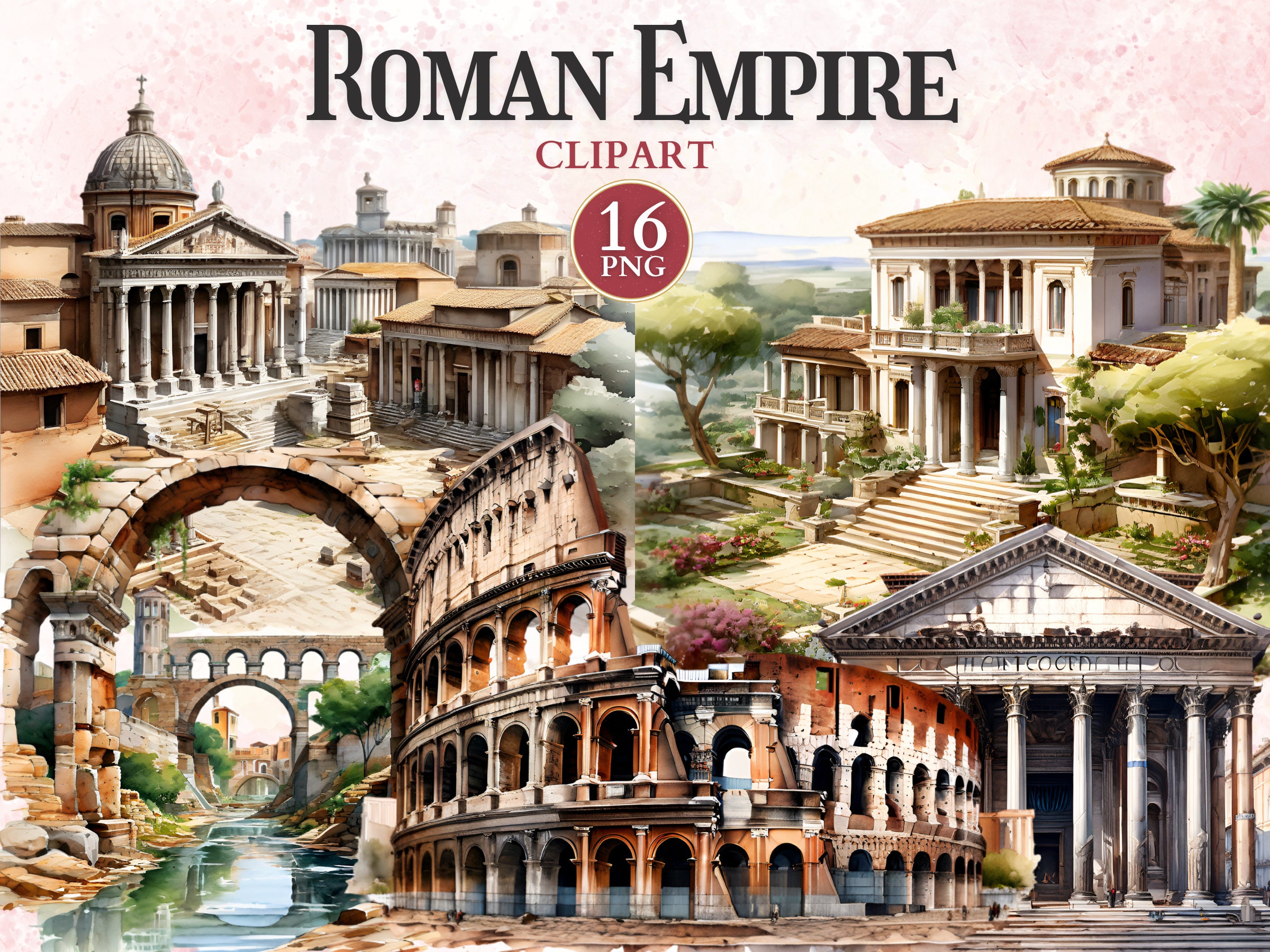 Ancient Rome Clipart, Roman Clipart, Colosseum Png, Roman Architecture ...