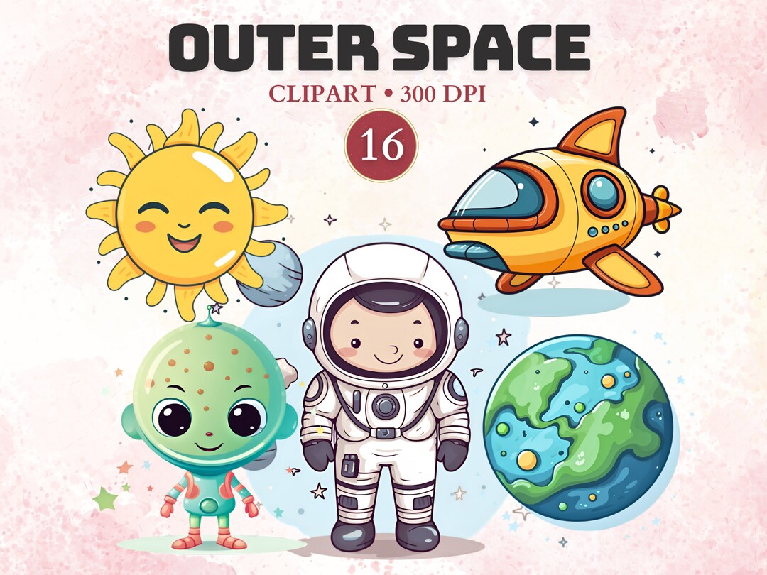 Outer Space Clipart, Pastel, Cute Space, Kawaii, Galaxy Clipart ...