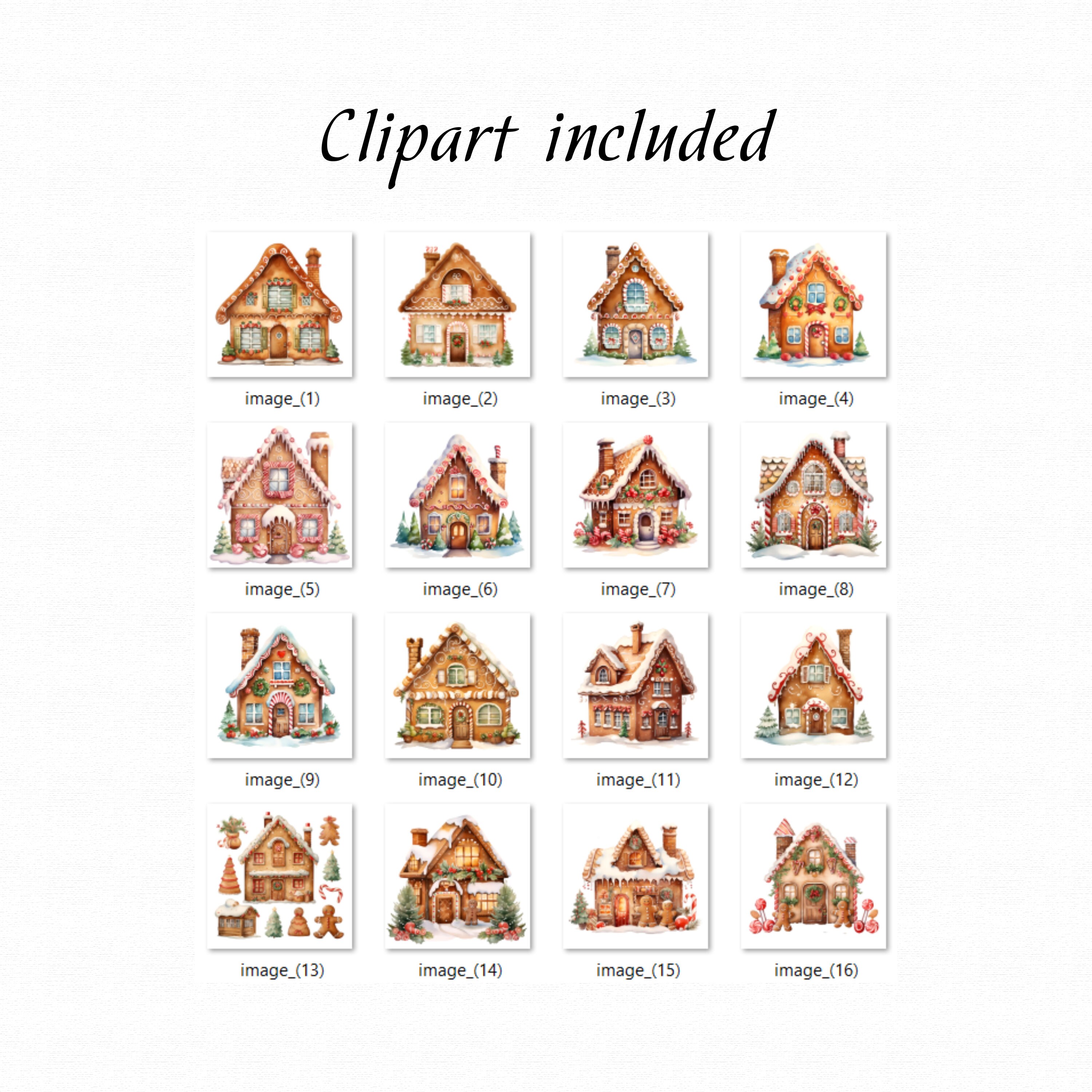 Gingerbread House Clipart Christmas Cookies Clipart Sweet - Etsy