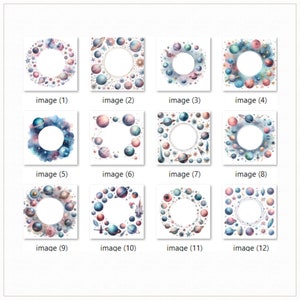 Galactic Frame Clipart, Space Planets Clipart, Solar System Art, Galaxy ...