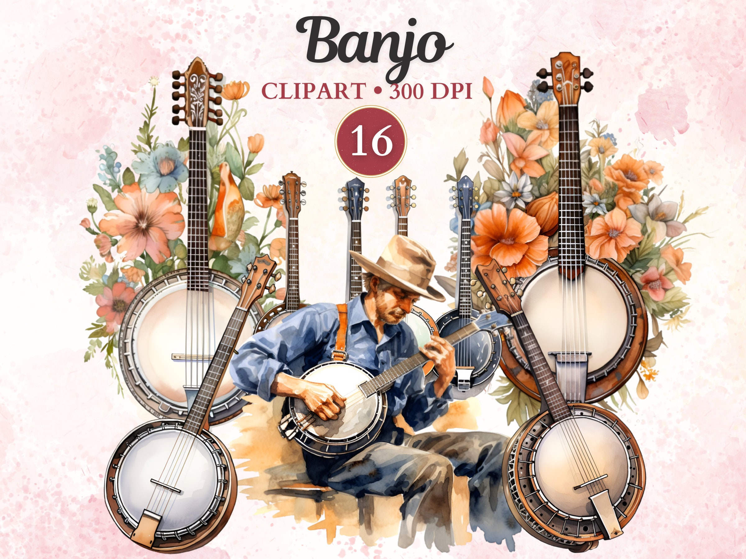 Banjo Clipart, Banjo Png, Musician, String Instrument, Musical ...