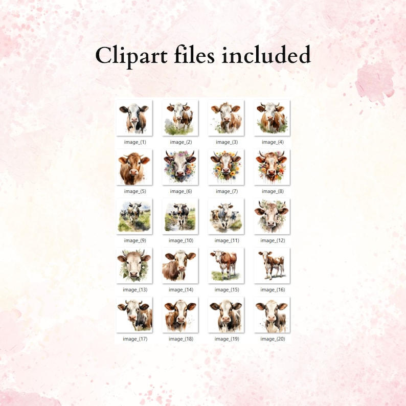 Cow Clipart, Watercolor, Cow Png, Cute Cow, Head, Farm Animal Clipart ...