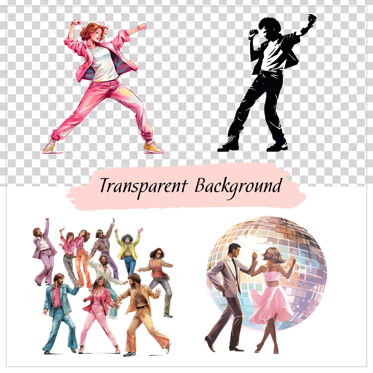 Disco Dancer Clipart, Disco Dancer Silhouette, Disco Png, Music Clipart ...