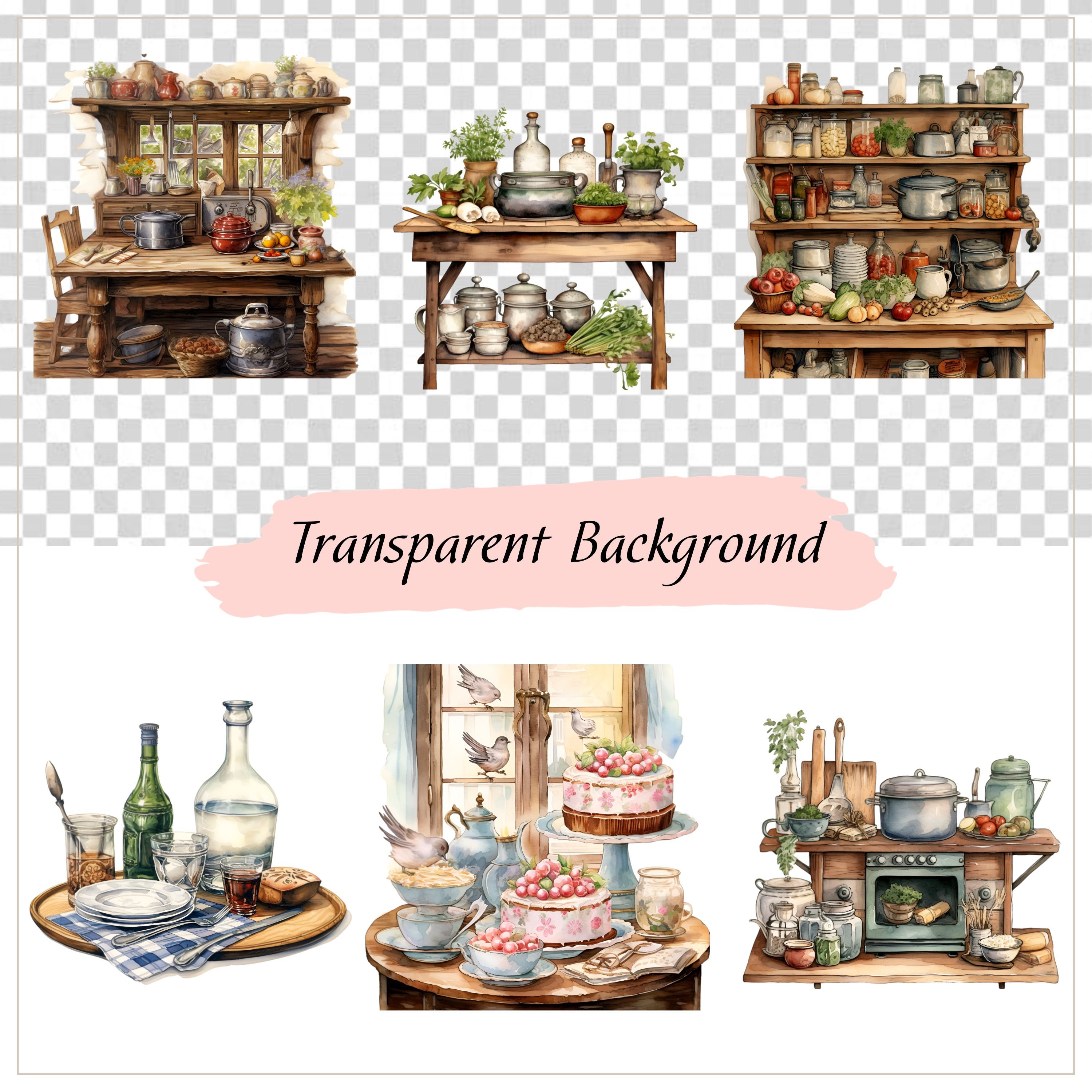 Kitchen Item Clipart, Vintage, Cooking Utensils Clipart, Cooking ...