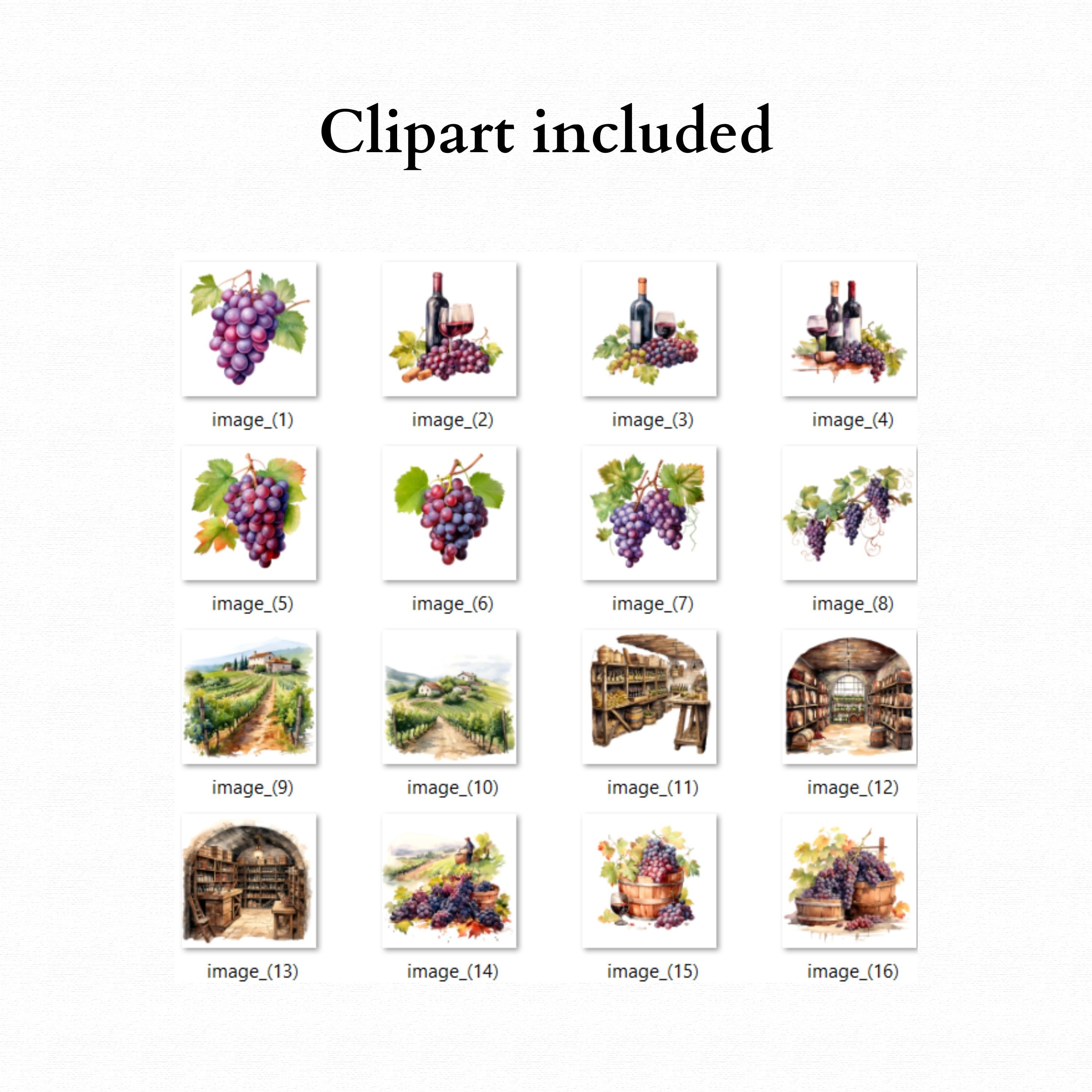 Grapes Clipart, Grape Png, Grapes and Wine, Bunch of Grapes, Fruit ...
