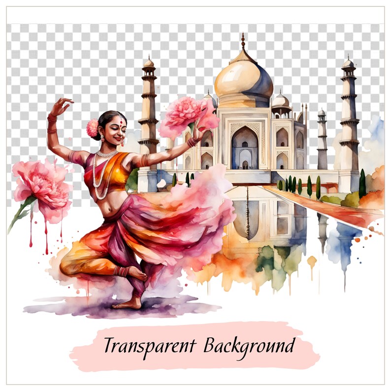 Hinduism Clipart Bundle, Taj Mahal Art, Hindu Deity, Cultural Symbols ...