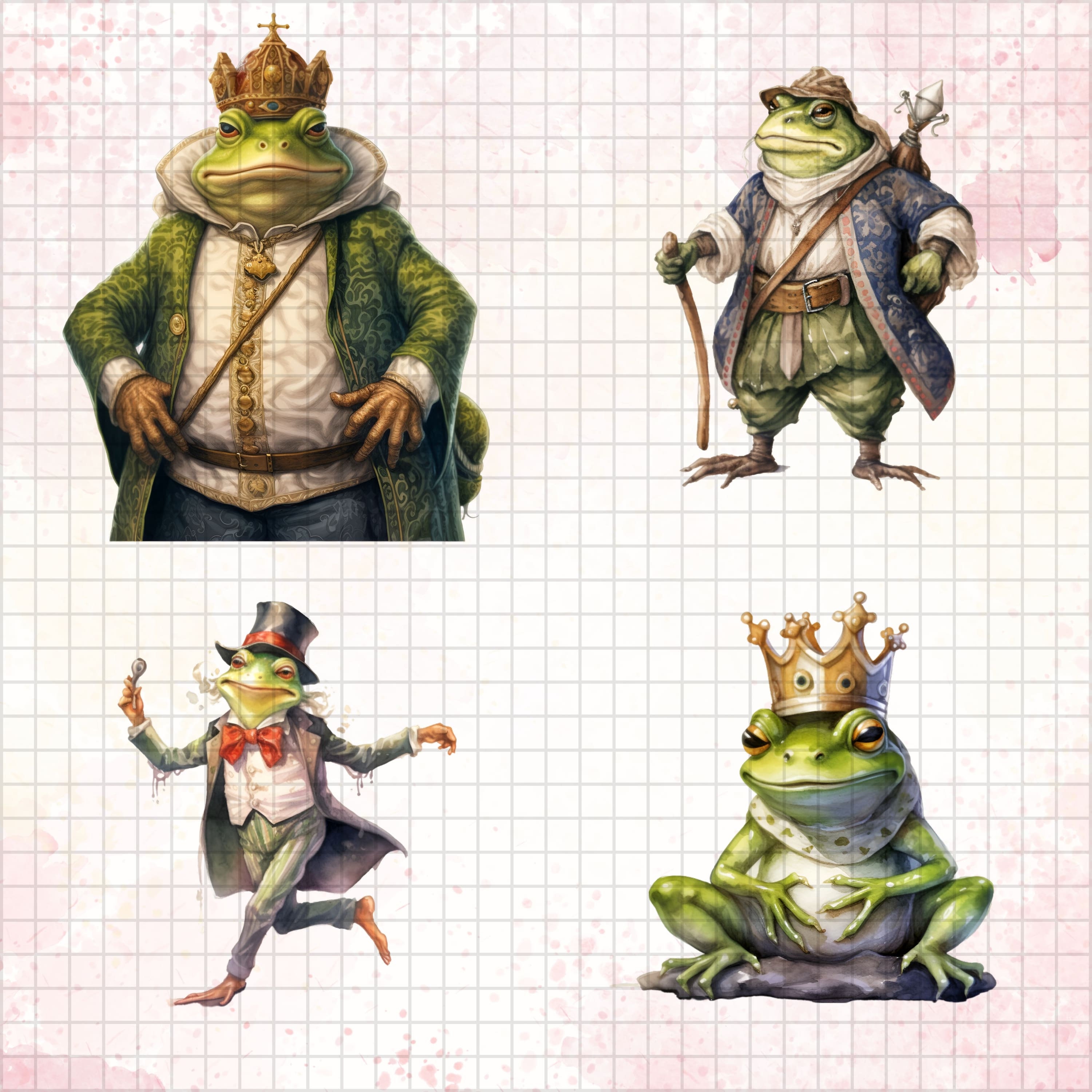Fairytale Frog Clipart Watercolor Fantasy Frog Png Frogs - Etsy