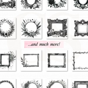 Retro Frames Clipart Bundle, Antique Printable Frame Png to Ornate ...